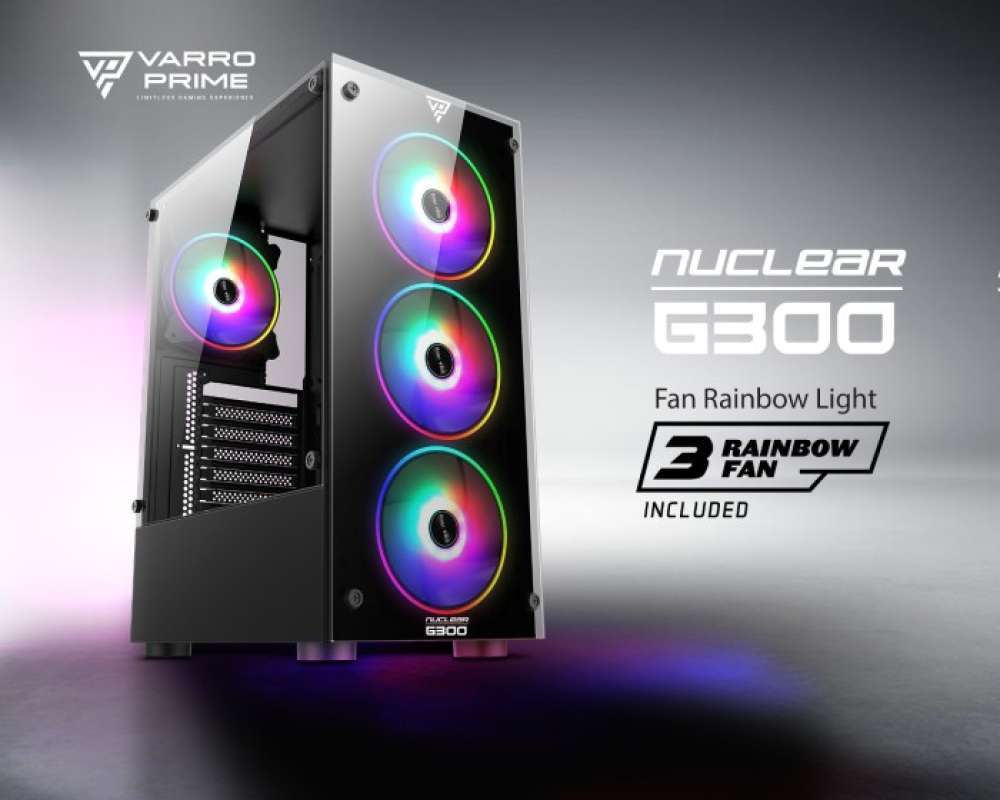 Jual Casing Gaming Varro Prime Nuclear G300 + 3 Fan Rgb - Hitam Di ...