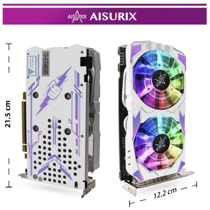 Jual Aisurix Baru Vga Card Rx 580 8gb Ddr5 Kartu Grafis Bercahaya Rgb ...