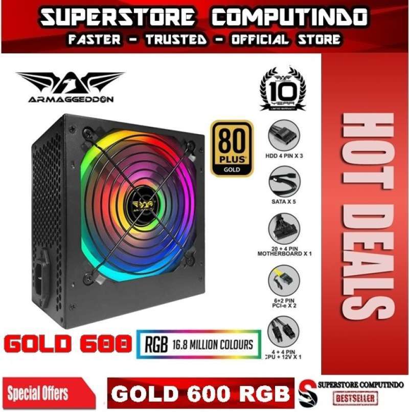 Jual Power Supply Psu Armaggeddon Voltron Gold 600 Rgb 600 Watt Di Seller Velvet Store ...