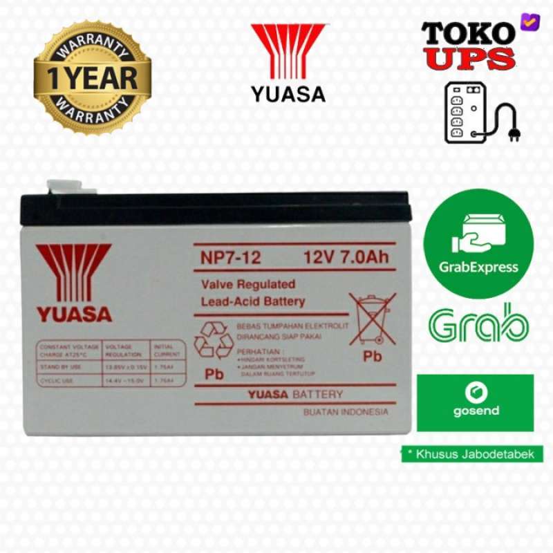 Jual Aki Kering Yuasa 12v 7ah Np7-12 Vrla Battery Gojek / Grab Di ...