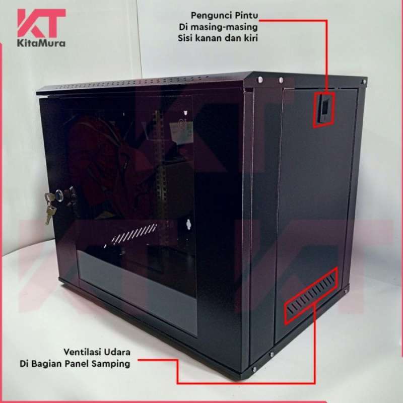 Jual Ready Wallmount Rack Server 9u/rak Server Ukuran 9u Single Glass ...