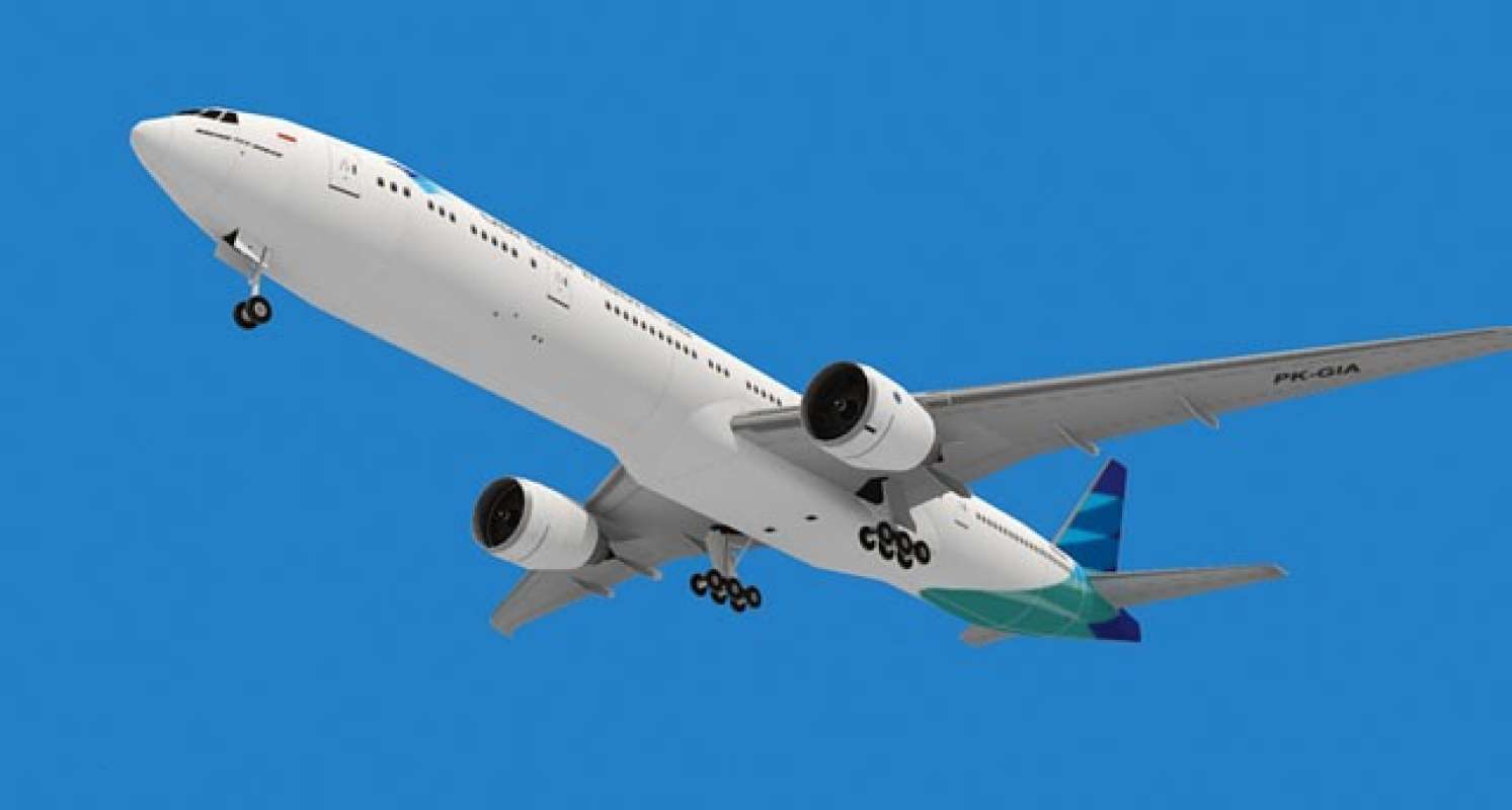 Jual Diy Miniatur Papercraft Pesawat Boeing 777-300er Garuda Di Seller ...