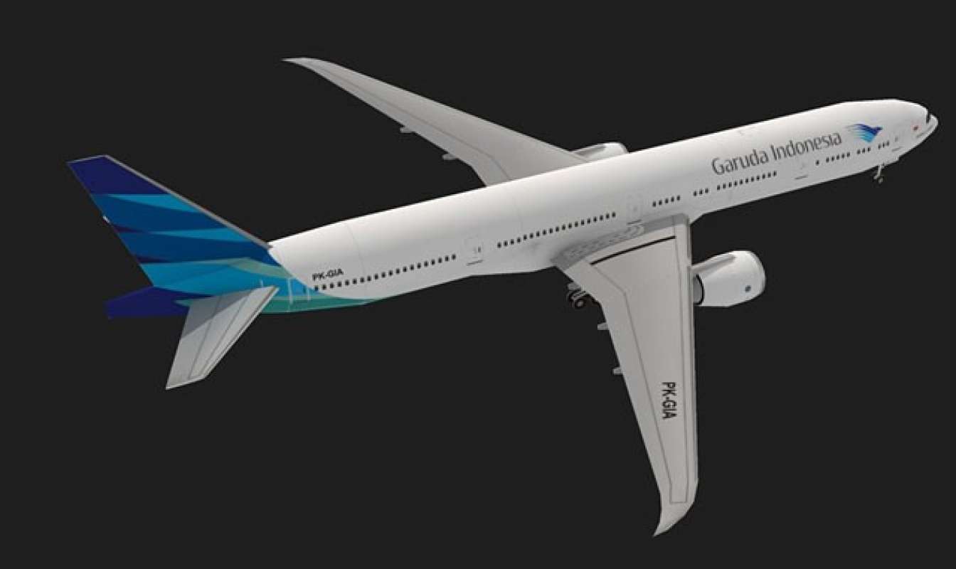 Jual Diy Miniatur Papercraft Pesawat Boeing 777-300er Garuda Di Seller ...