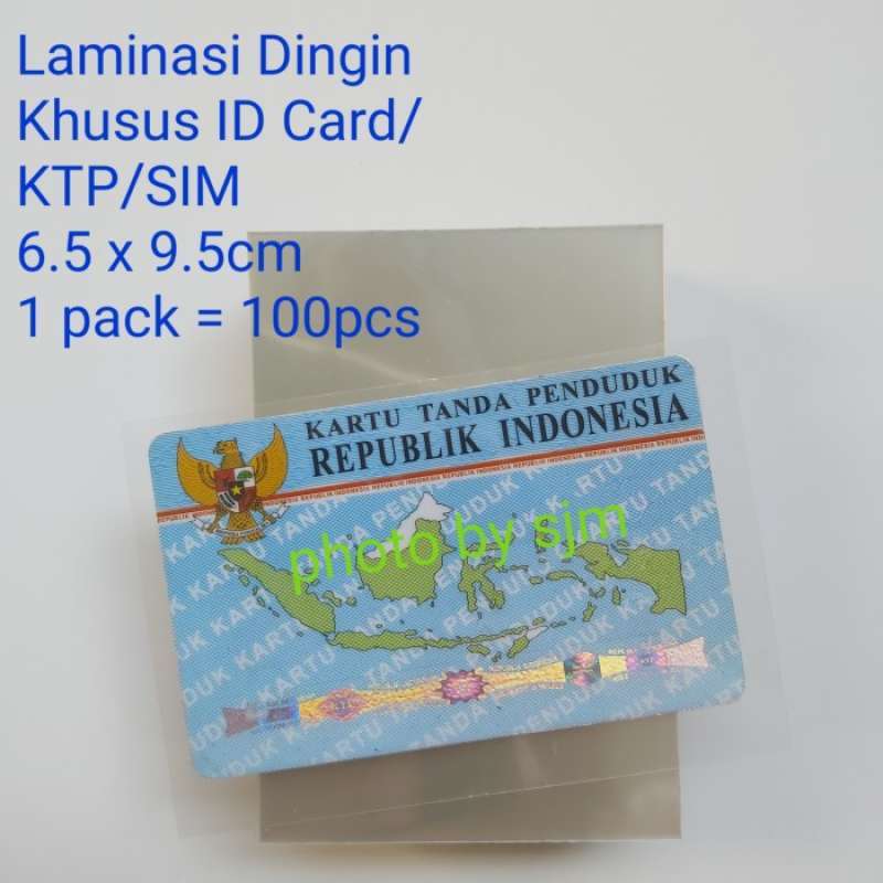 Jual Laminasi Dingin Khusus Id Card/ktp/sim - Isi 100 Lembar Di Seller ...