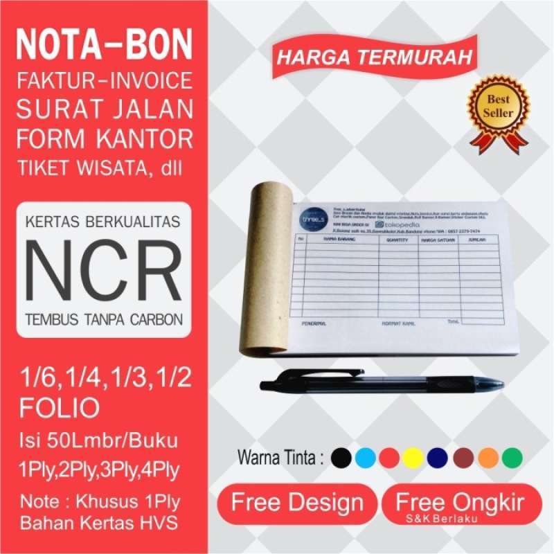 Jual Cetak Nota/bon/invoice 1rim Nomorator Pertorasi Di Seller Kingyo ...