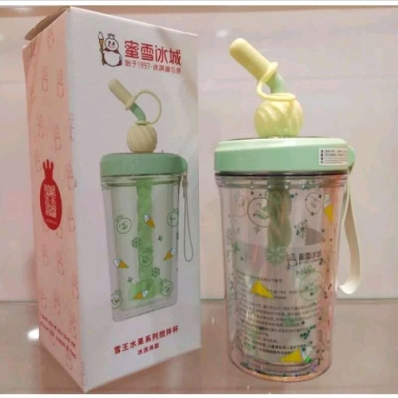 Promo Tumbler Snow King Fruit Stirring Cup Mixue Ada Pengaduk Sedotan ...