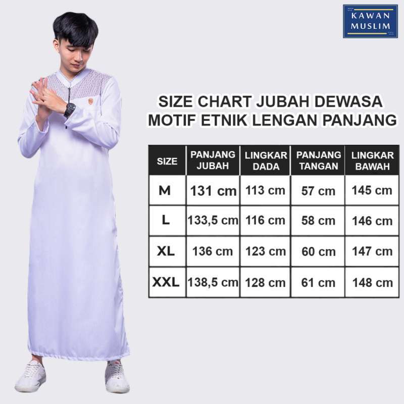 Jual Kawan Muslim - Jubah Gamis Pria Dewasa Model Etnik Lengan Panjang Warna Putih - Xl Cokelat ...