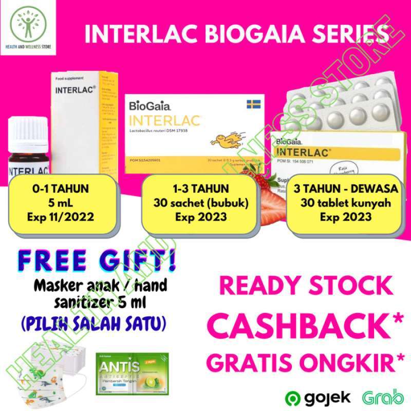 Promo Interlac Biogaia Series Lengkap Drop Mini Pack Sachet Tablet ...