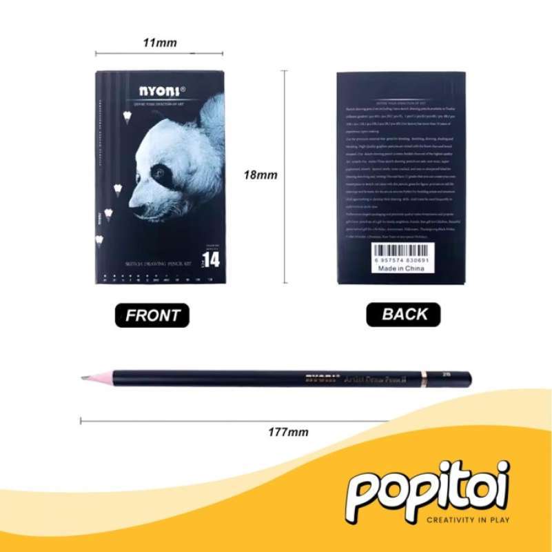 Jual Nyoni N3031 Graphite Sketch Drawing Charcoal Pencil Kit (set Of 14) Pensil Sketsa Gambar ...