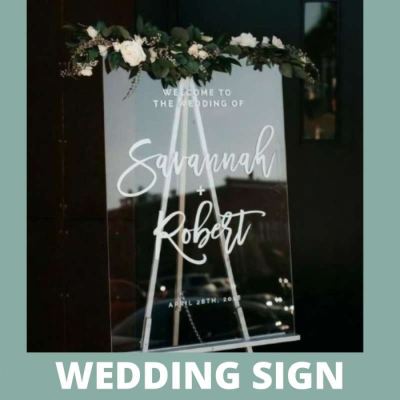 Jual Acrylic Welcome Sign 40x60 2mm Wedding Acrylic Lamaran Akrilik ...