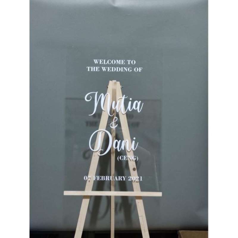 Jual Acrylic Welcome Sign 40x60 2mm Wedding Acrylic Lamaran Akrilik ...