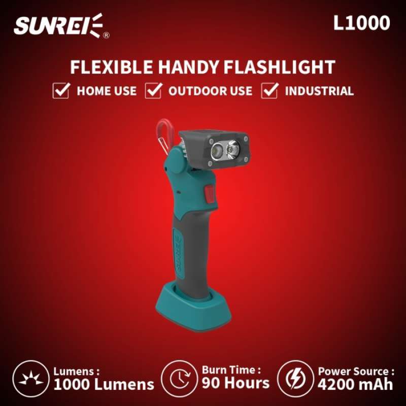 Jual Senter Industrial Kerja Emergency Led Sunrei L1000 1000 Lumens ...