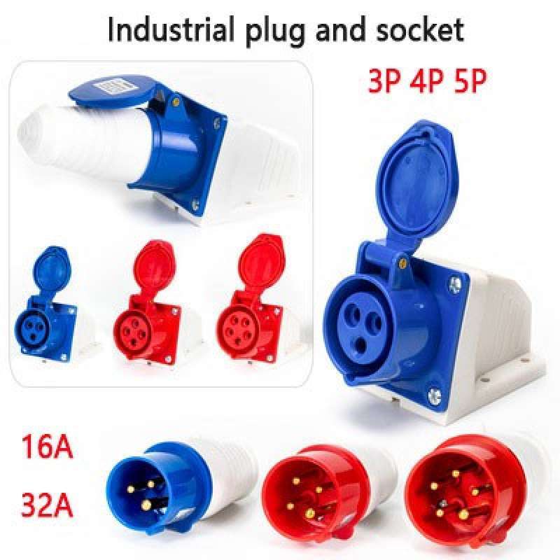 Jual Ip44 Industrial Plug And Socket Waterproof Connector 3pin 4pin ...