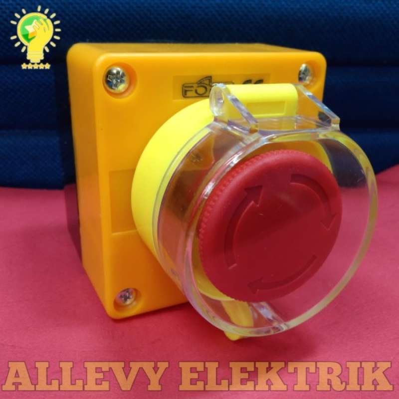 Jual Box Push Button+emergency Stop 22mm+cover Push Button Kaca Di ...