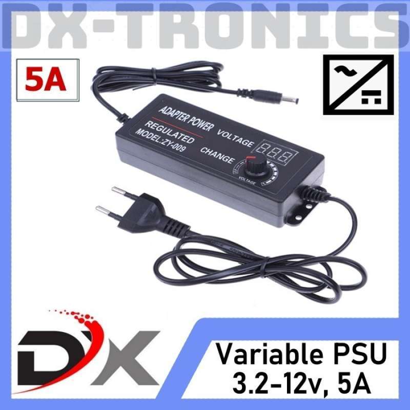 Jual Adjustable Adaptor 3v-12v Dc 5a Power Supply With Display ...