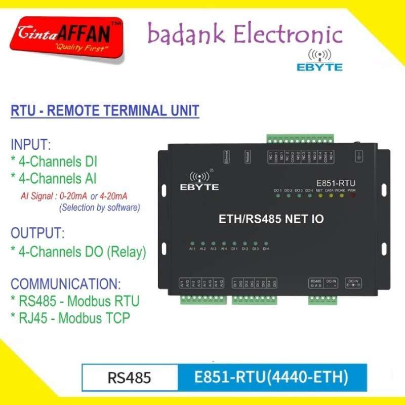 Jual New Entry! Ebyte E851-rtu (4440-eth) Remote Terminal Unit 4-ai 4 ...