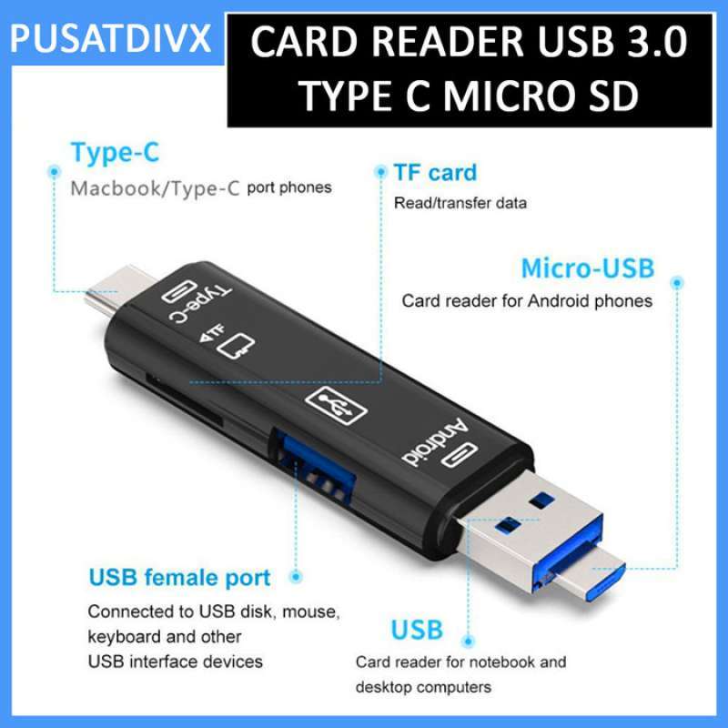 Jual Card Reader Usb 3 Type C Microsd Micro Card Memory Adapter Usb3 ...
