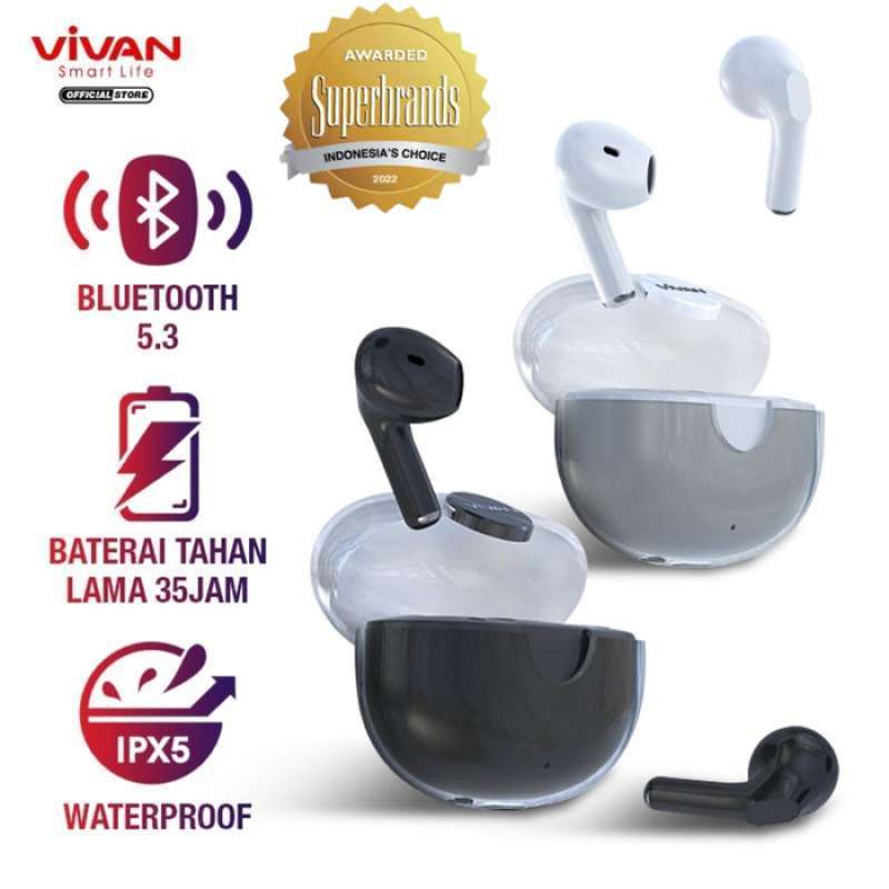 Promo Vivan Headset Earbuds Tws Infinity Gt1 Bluetooth 5.3 Waterproof ...