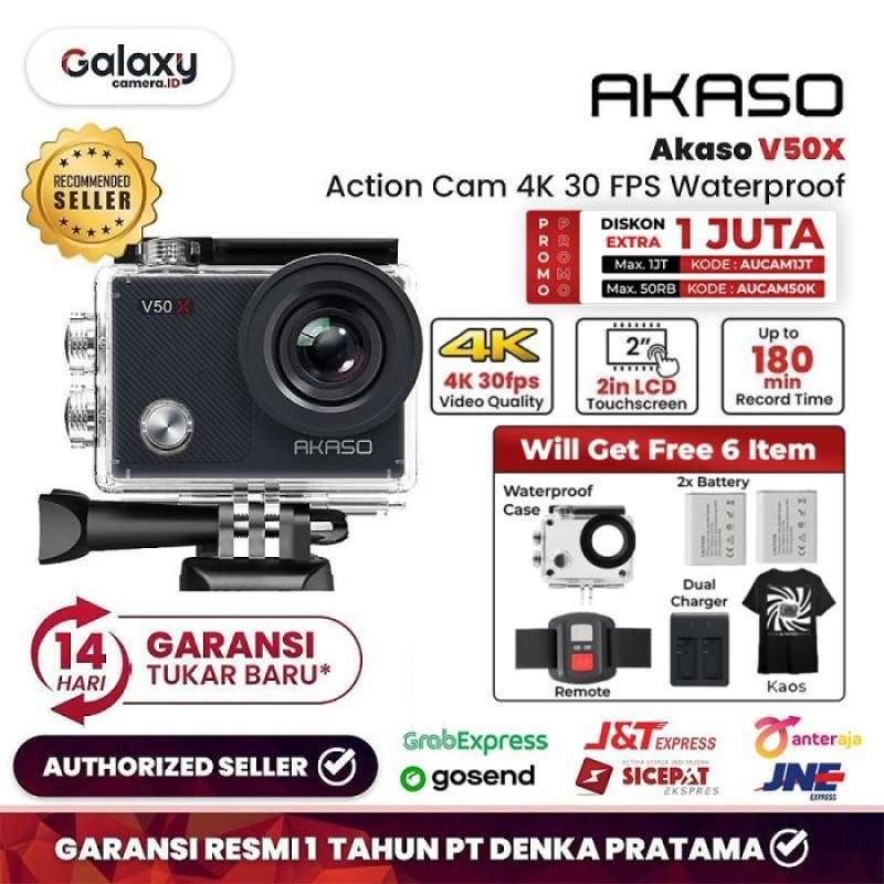 Promo Akaso V50 X Action Cam 4k 30 Fps Waterproof With Remote Diskon 23% Di Seller Ryoma Store ...