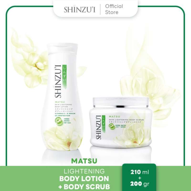 Jual Paket Skin Lightening Body Lotion Matsu 210ml + Body Scrub 200g Di ...