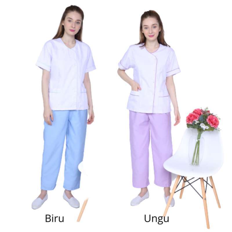 Jual Baju Seragam Suster 5 Pilihan Warna Lengan Pendek (klinik) Di ...