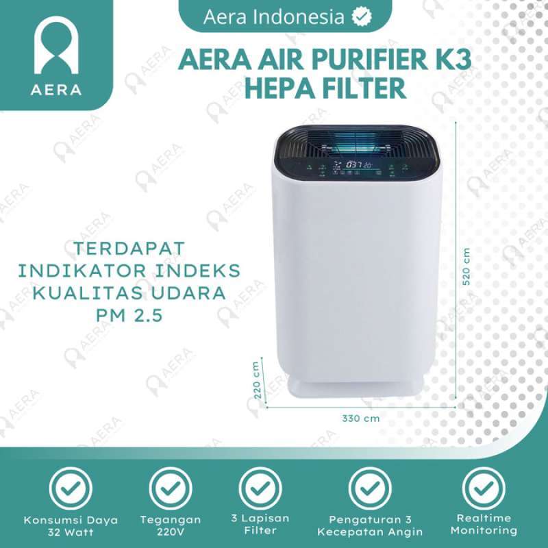 Promo Aera Air Purifier K3 Hepa Filter | Penyaring Pembersih Udara ...