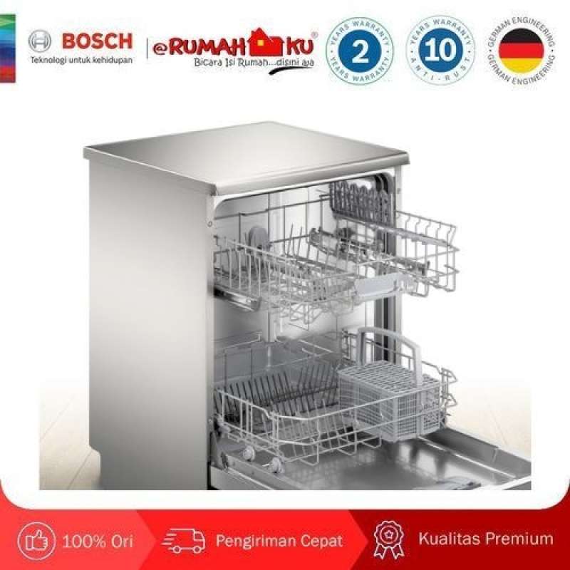 Promo Bosch Free-standing Dishwasher 60cm Sms25ai00v Seri 2 Silver Inox ...