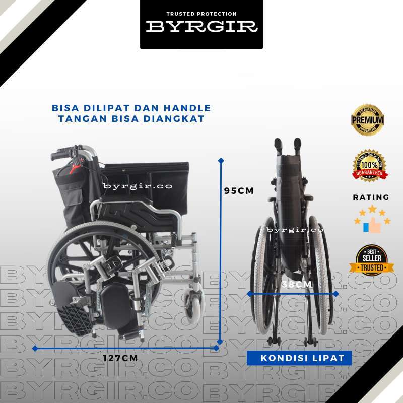 Jual Byrgir Kursi Roda Lipat Wheelchair Ukuran Big Size Jumbo Besar ...