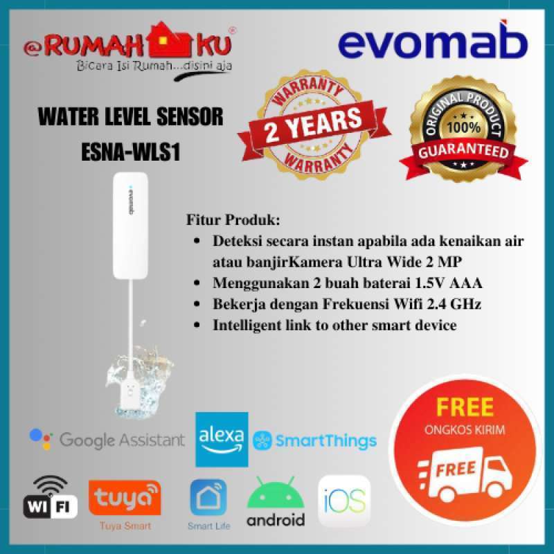 Promo Evomab Smarthome Water Level Sensor Ketinggian Air Banjir Bak ...