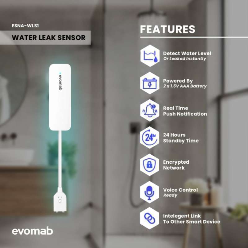 Promo Evomab Smarthome Water Level Sensor Ketinggian Air Banjir Bak ...