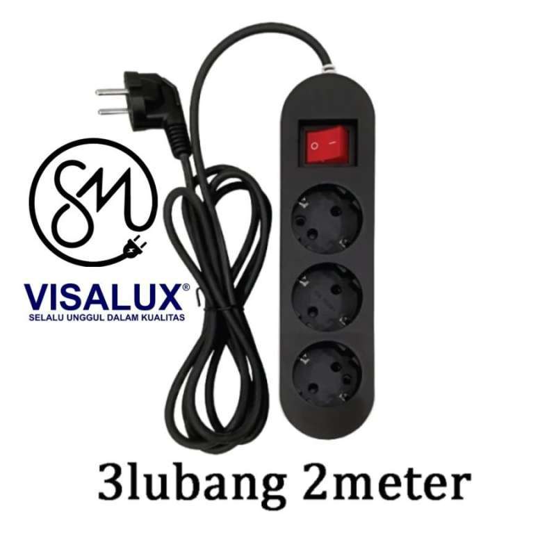 Jual Cok Sambung Visalux 3 4 5 Lb Saklar 2 Meter Kabel Black Extension ...