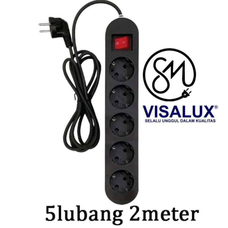 Jual Cok Sambung Visalux 3 4 5 Lb Saklar 2 Meter Kabel Black Extension ...
