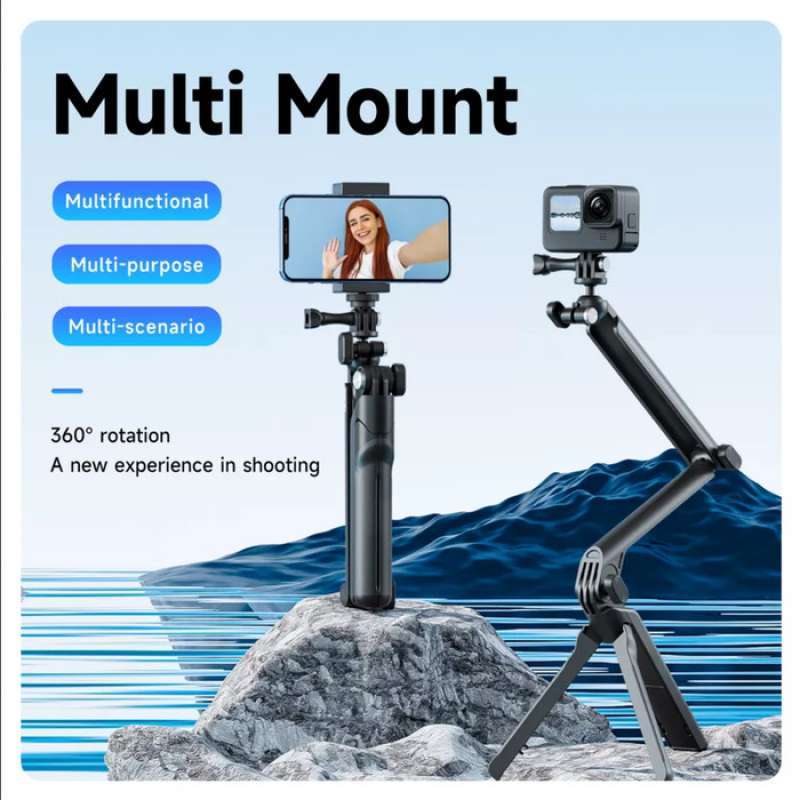 Jual Telesin 3-way Integrated Foldable Tripod And 360 Rotary Ball For ...