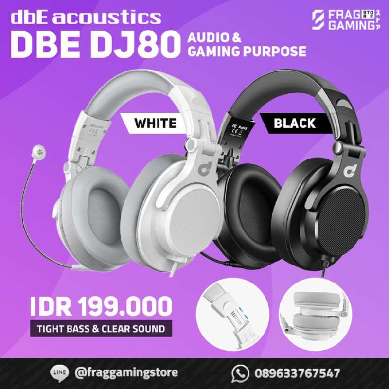 Jual Dbe Dj80 / Dj 80 Foldable Dj Headphone With Detachable Microphone ...