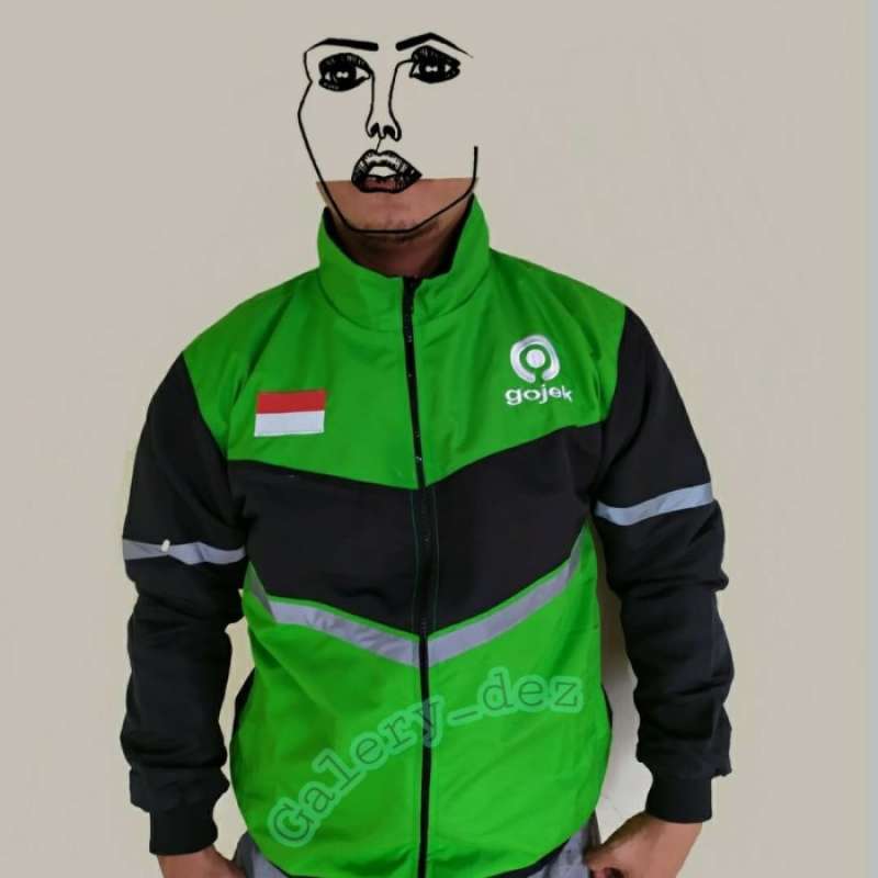 Jual Jaket Gojek V Model Bomber Logo Baru Waterprof Paling Kece - Hijau ...