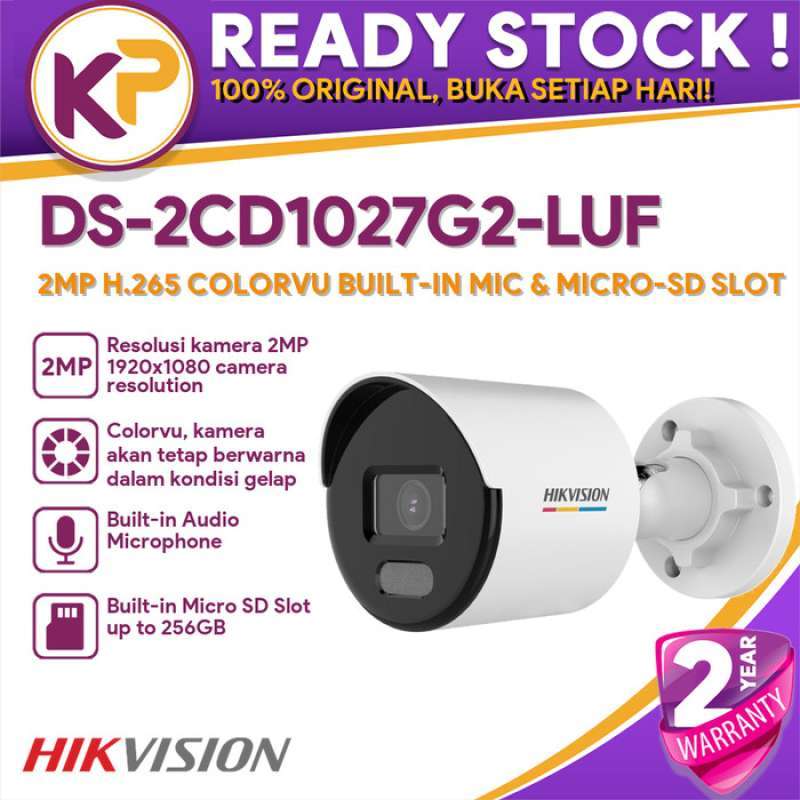 Promo Ds-2cd1027g2-luf 2mp Colorvu Audio Micro Sd Bullet Ip Camera ...