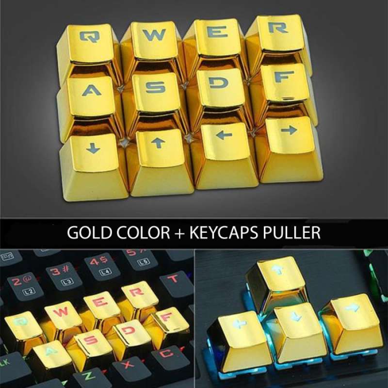 Promo Alcha Keycaps Modifier Metal Coating Wasd + Arrow Red Gold Blue ...