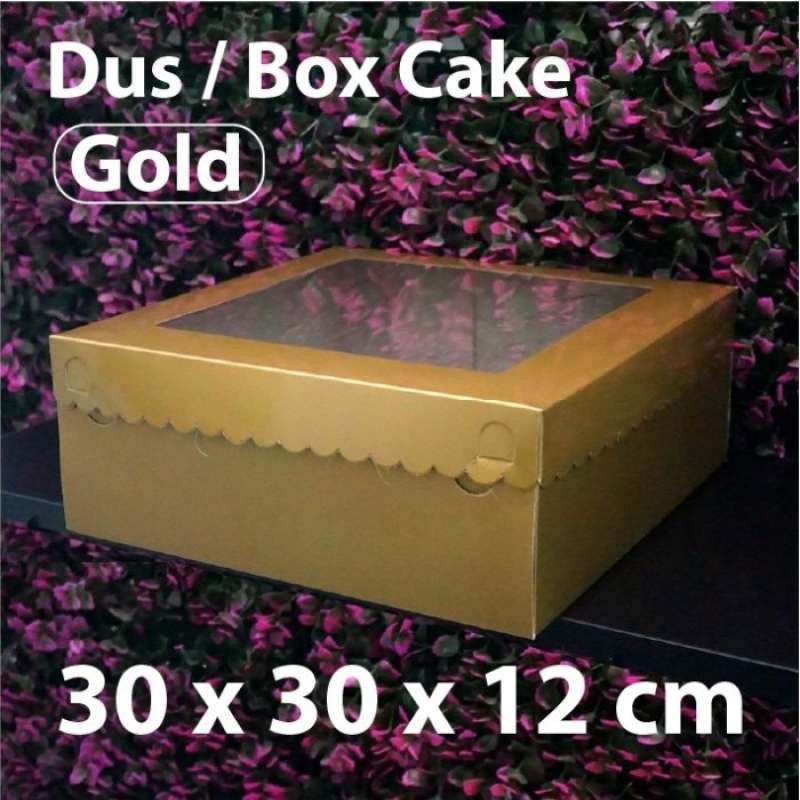 Promo Fuji Dus Renda Gold 30x30x12 10pcs, + Tutup Mika Bahan Tebal ...