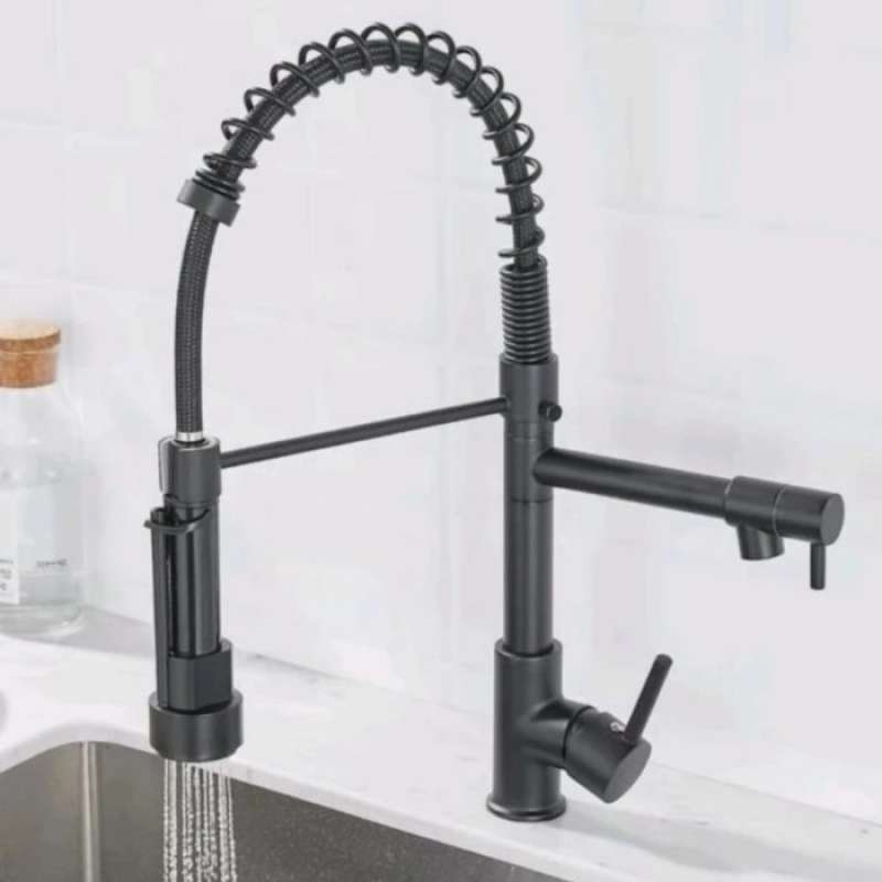 Promo Kran Cuci Piring Hitam Tarik Mixer/kran Sink Pantri P/d Black ...