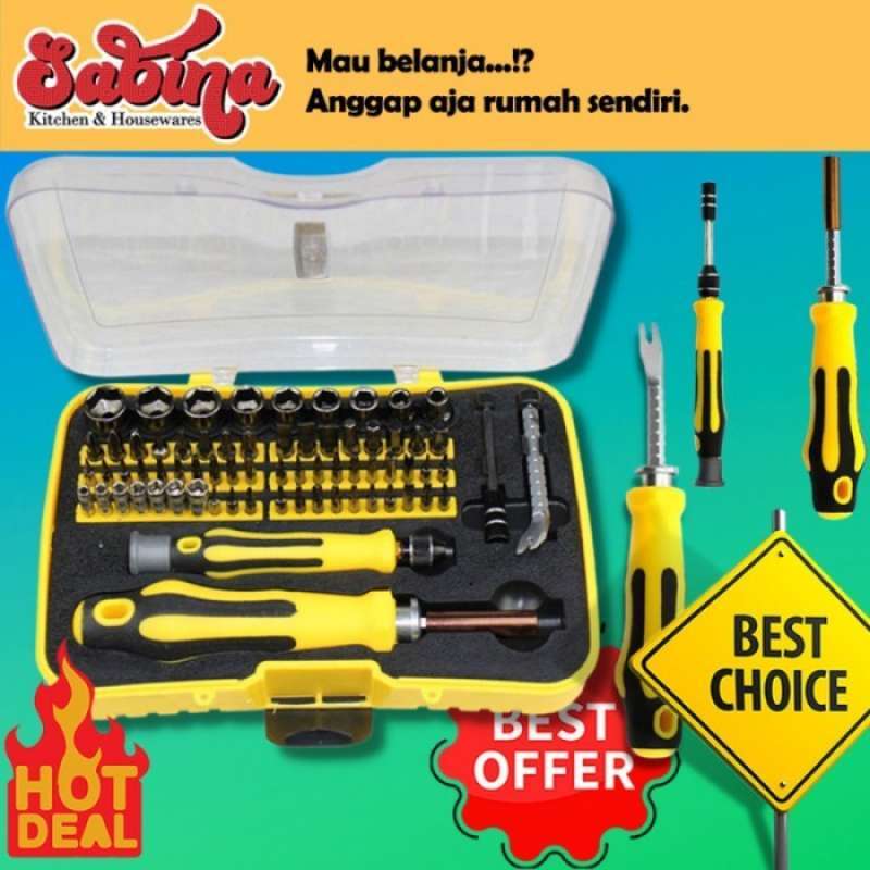 Promo Obeng Set Box Reparasi Elektronik 70 In 1 Linggis Perkakas ...