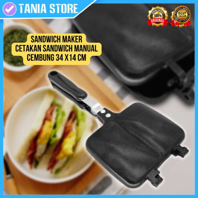 Jual Cetakan Roti Sandwich Double Maker Pan 34 Cm Manual Anti Lengket ...