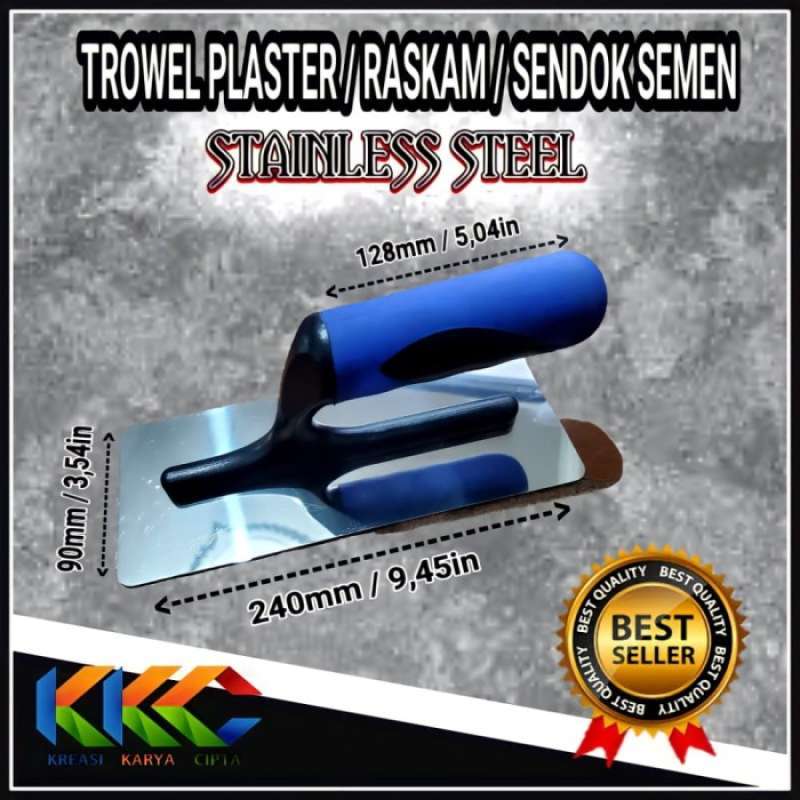 Promo Trowel Plaster Stainless Steel | Raskam Baja Anti Karat Gagang ...