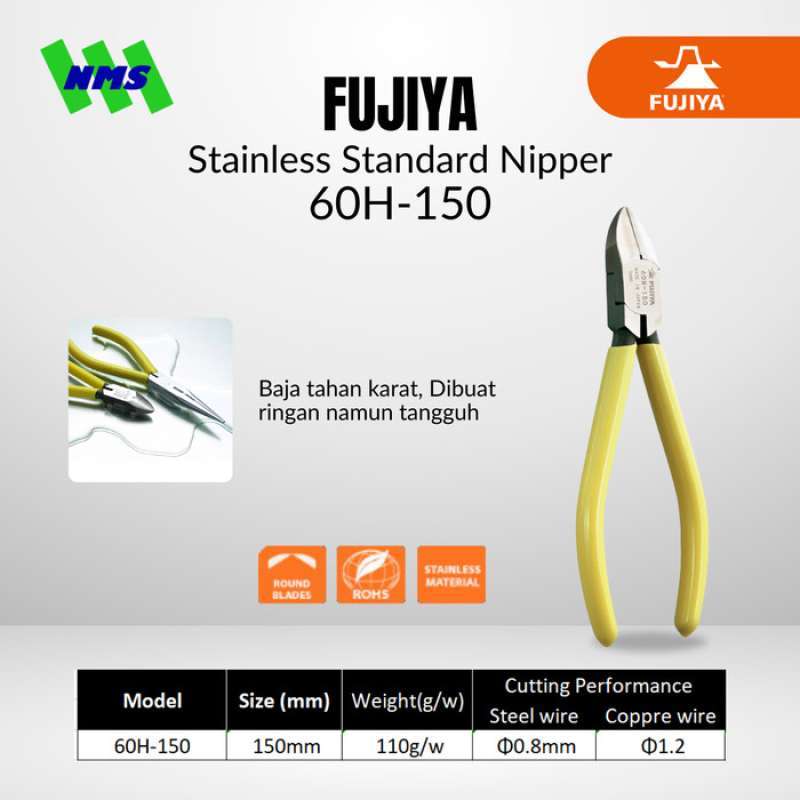 Promo Tang Potong Baja Fujiya 60h-150 Stainless Standard Nippers Japan ...