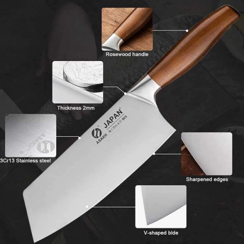 Promo Pisau Dapur Besar Cleaver Potong Daging Tulang Tajam Stainless ...