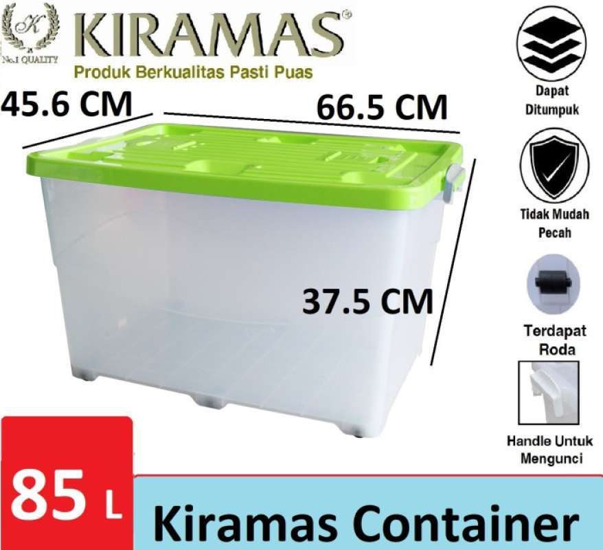 Promo Container Box 85 Liter Kiramas B85 Ar Hijau (by Gojek / Grab ...