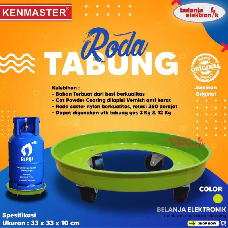 Jual Kenmaster Roda Tatakan Tabung Gas Besi Warna Hijau Serbaguna Di ...
