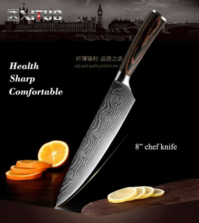 Jual Pisau Dapur Knife Chef Pisau Daging Pisau Tajam Jepang Anti Karat ...