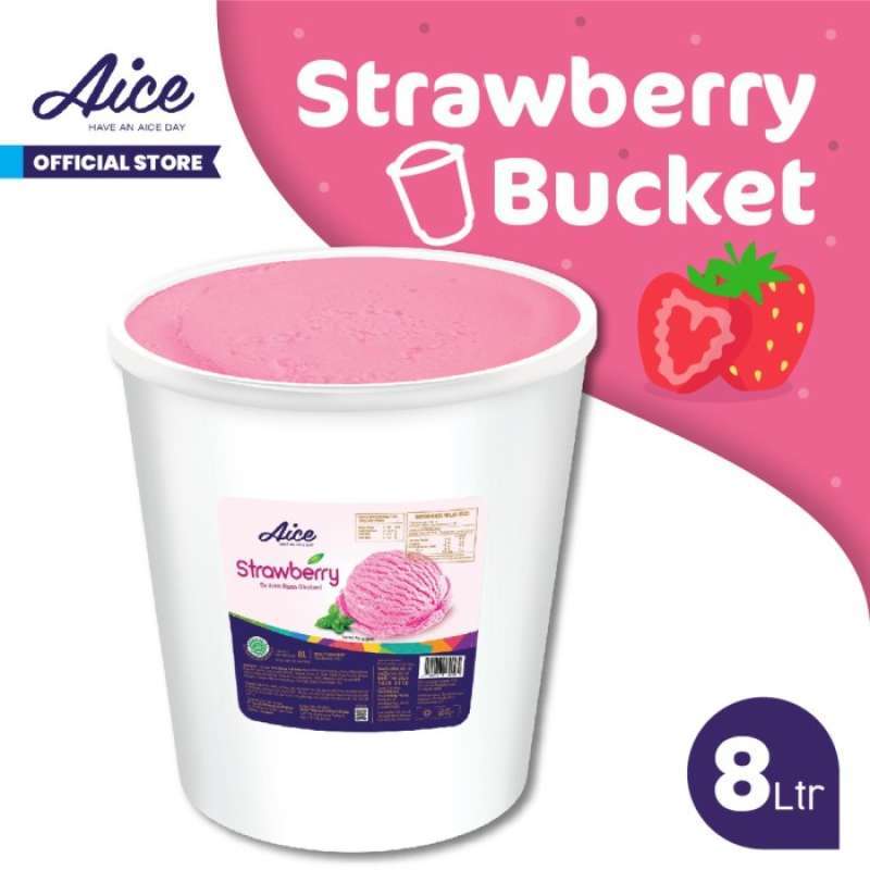 Jual Aice Strawberry Bucket Ice Cream Es Krim Ember 8l Eskrim Di Seller ...