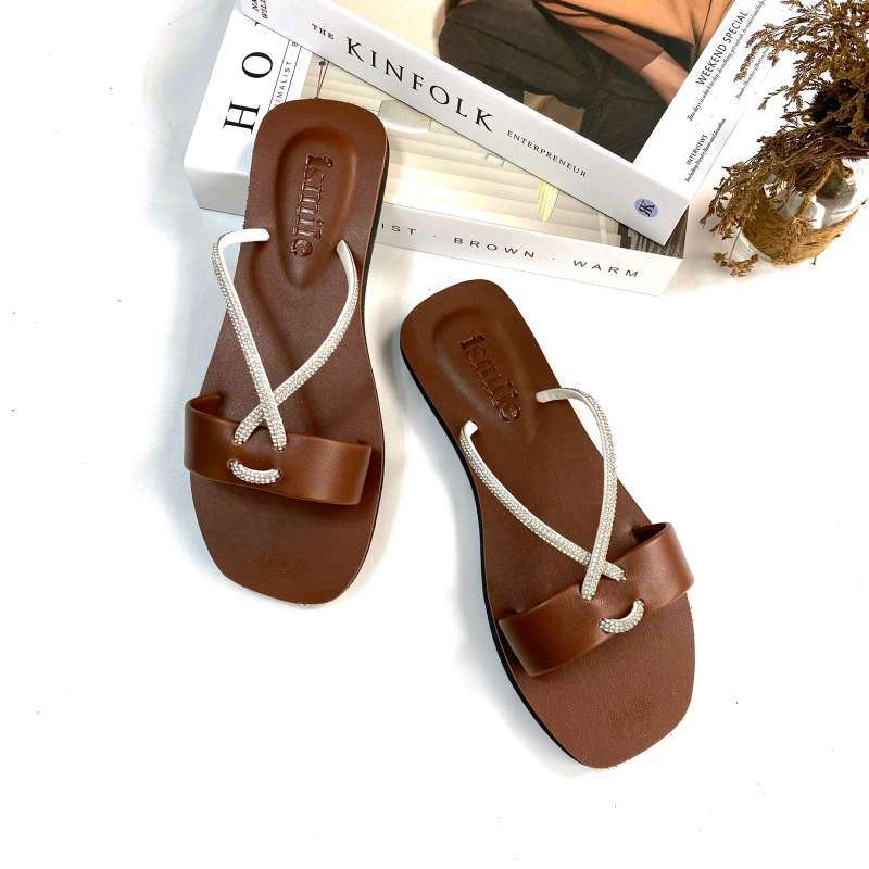 Jual Sandal Jepit Wanita Terbaru 2024 Ismile Sendal Perempuan Spon Sintetis Mutiara - Brown 40 ...