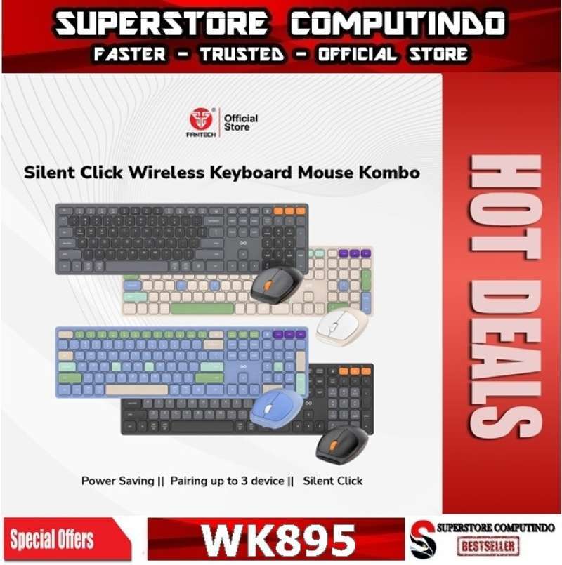 Promo Fantech Combo 2in1 Keyboard Mouse Wireless Fantech Go Pop Series ...